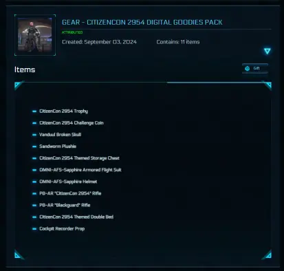 Buy Digital Goodies Pack 2954 CitizenCon at Star-Hangar.com