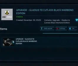 Buy UPGRADE - IAE 2950 Best in Show Cutlass CCU - Gladius -> Cutlass ...