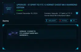 Buy Upgrade - E1 Spirit to F7C-S Hornet Ghost Mk II Warbond Edition at Star-Hangar.com